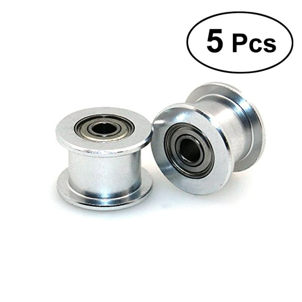 5pcs GT2 5mm Bore Aluminum Toothless Timing Belt Idler Pulley for 3D ...