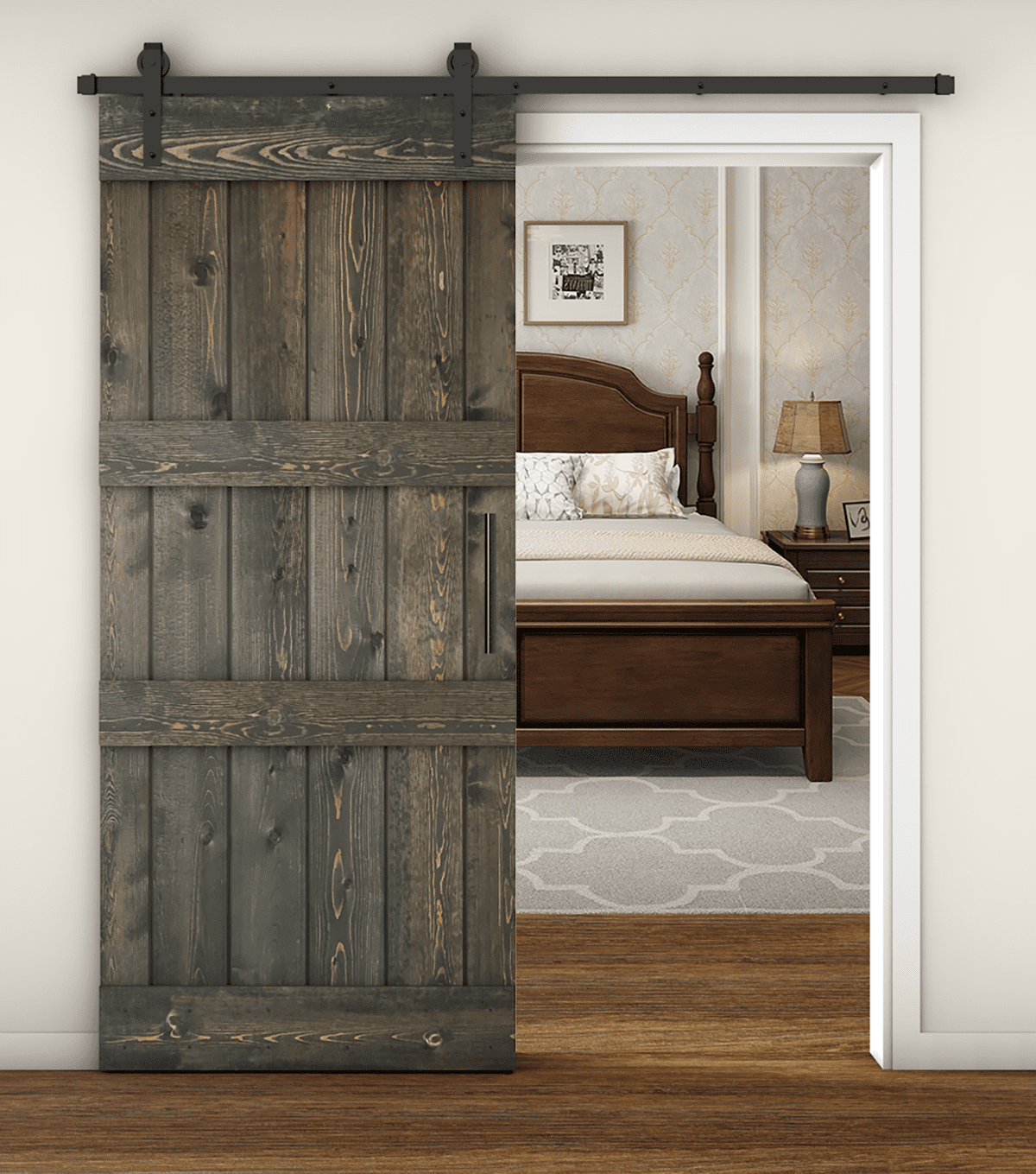 Essencaliy 36in x84in Solid Wood Barn Door, Made-in-USA Farmhouse ...