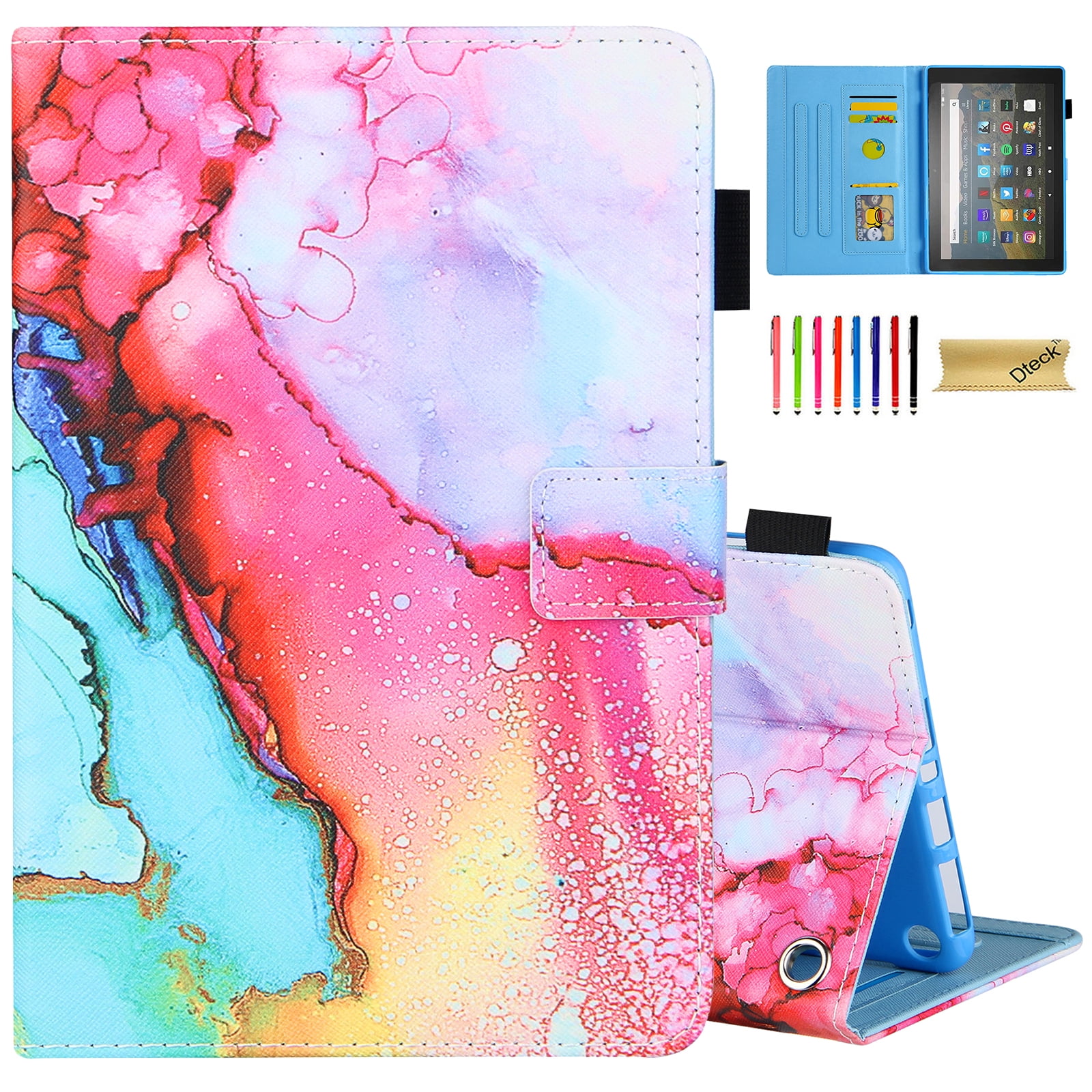 Dteck for Fire Max 11 Tablet Case - Cute PU Leather Folio Stand Cover ...