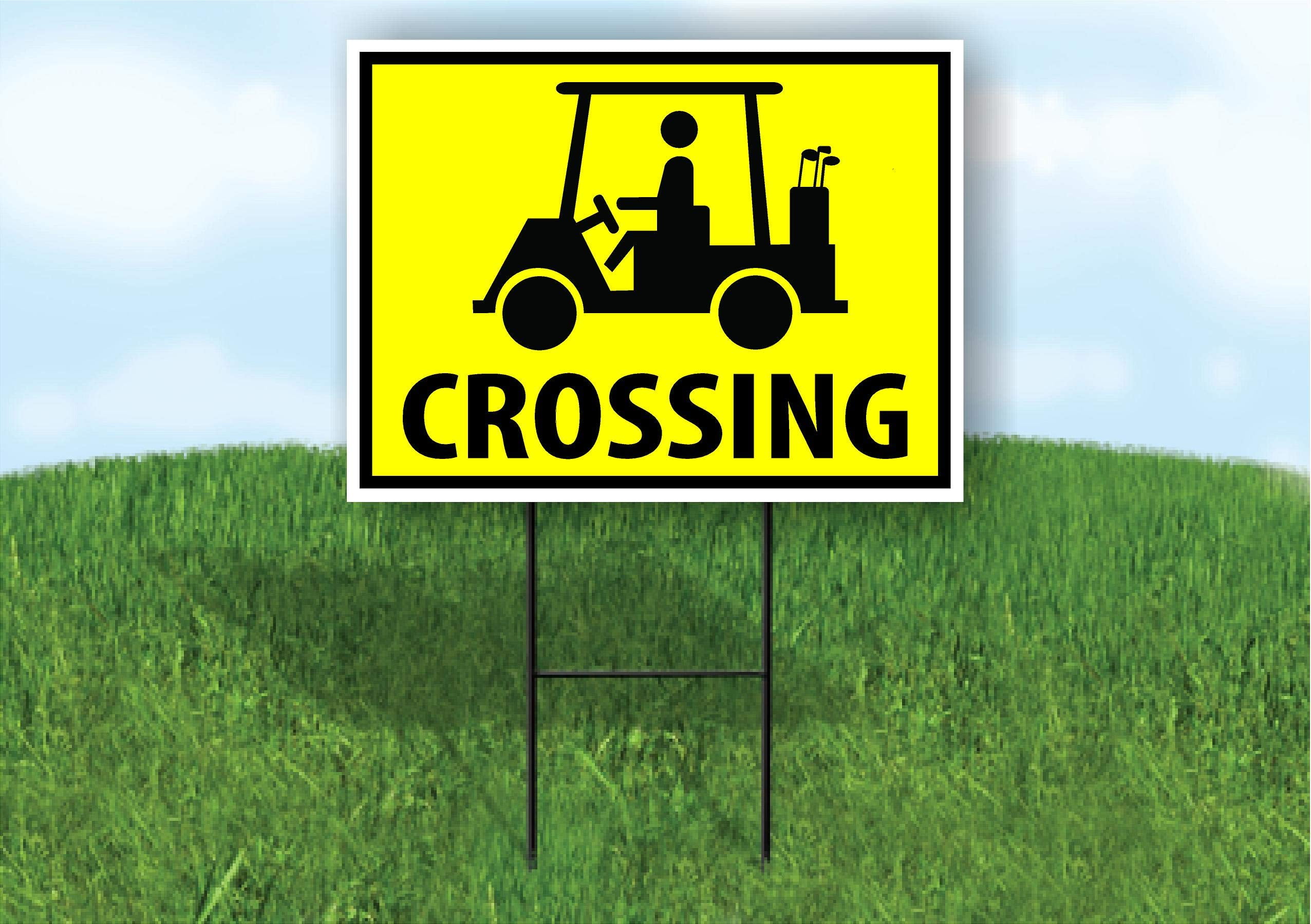 Work House Signs Double Sided Sign Golf CART Pedestrian Crossing XING ...