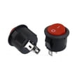 10x SPDT On/Off Red Round Rocker Switch Circle Car/Truck/Boat 12V DC AC ...