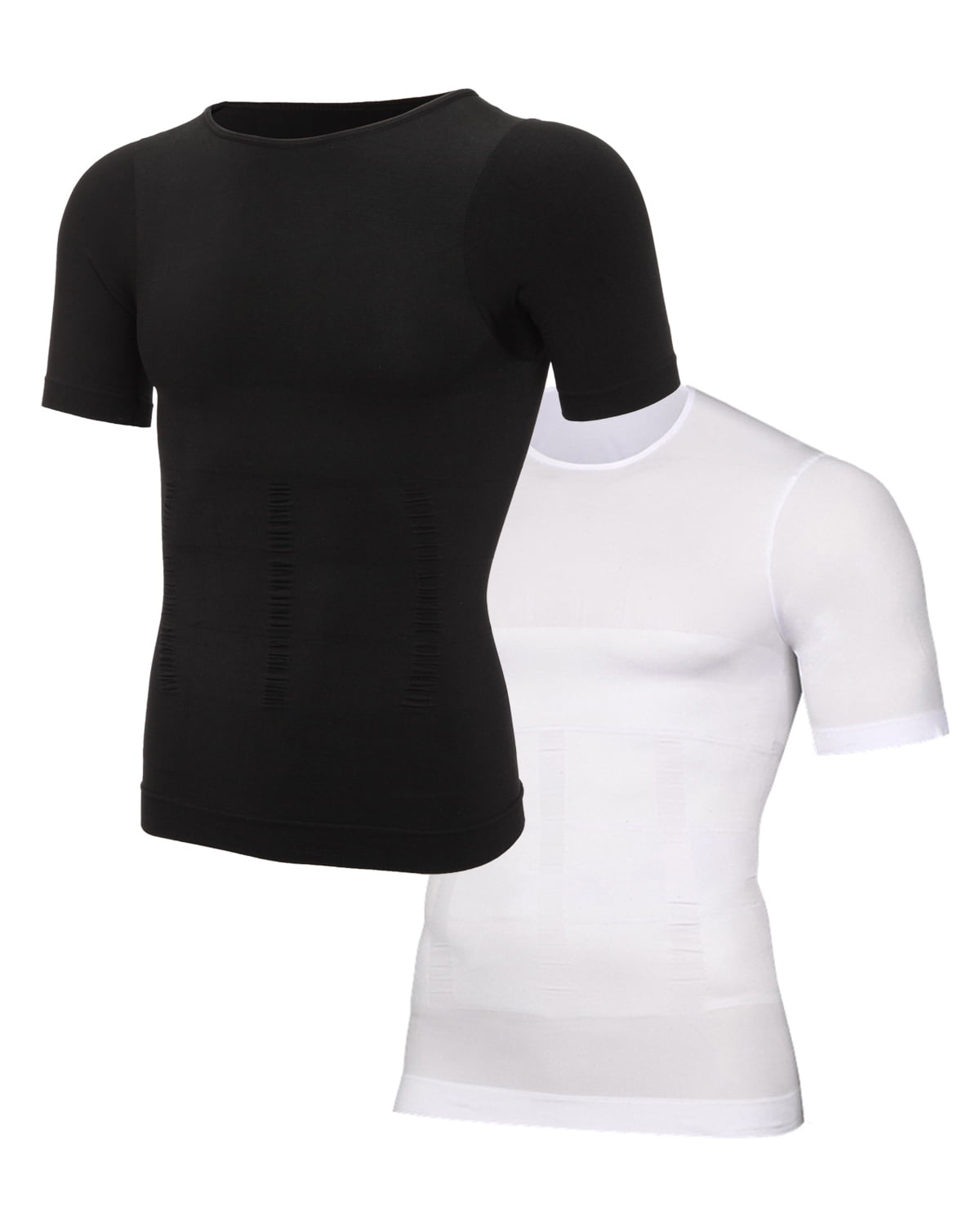 MISS MOLY 2 Pack Men Shapewear Vest Seamless Abdomen Slim T-Shirt ...