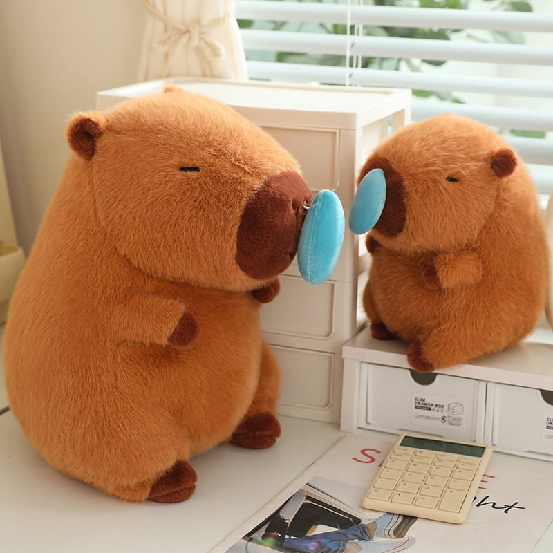 Peluche de capibara mocoso kawaii, animales de simulación con almohada ...