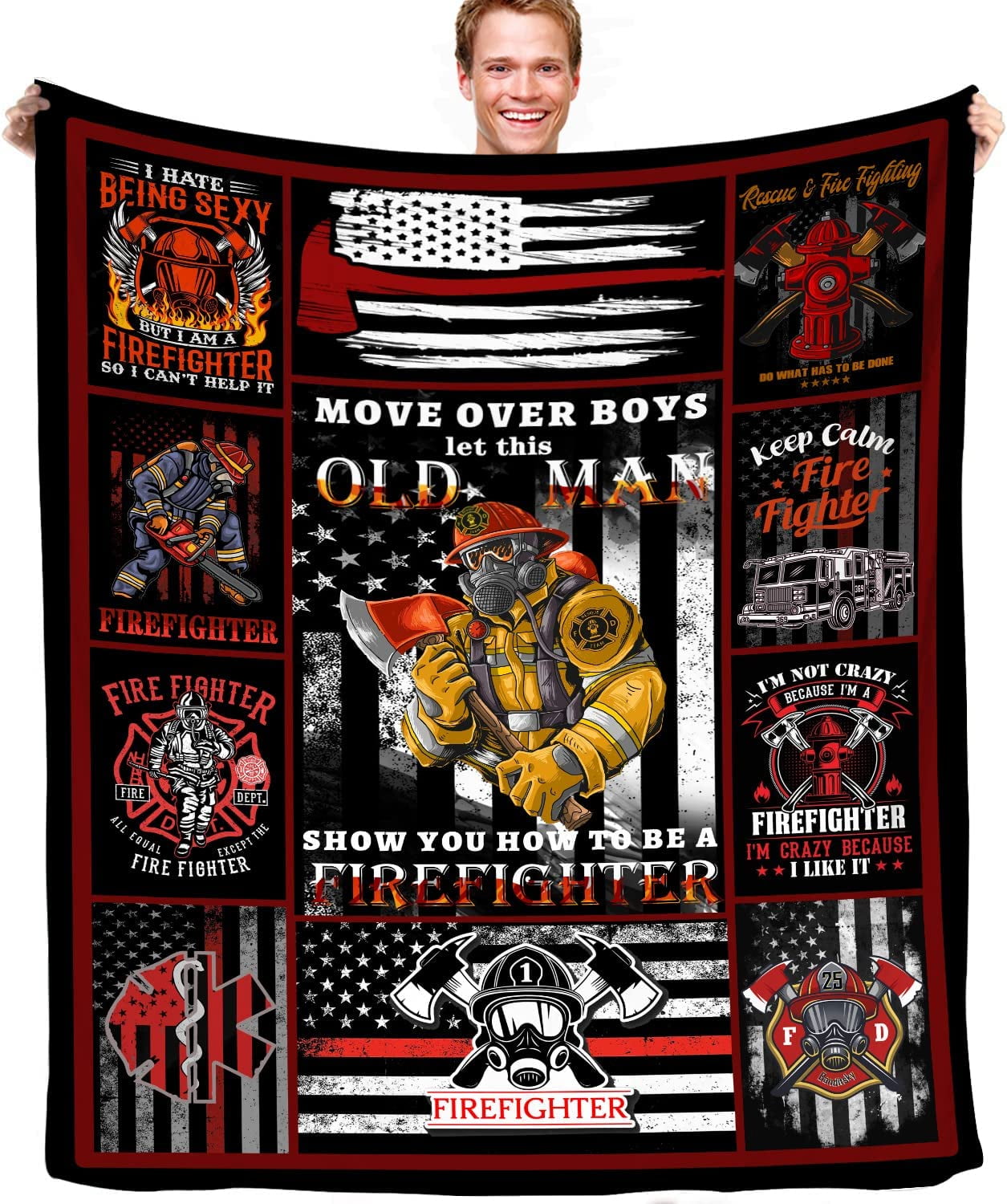 Firefighter Blanket Gifts for Firefighter Birthday Throw Blanket Gifts ...