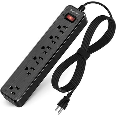 6-Outlet Power Strip, Black - Walmart.com