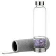 Navaris Crystal Water Bottle - 14oz Glass Gemstone Drink Bottle with ...