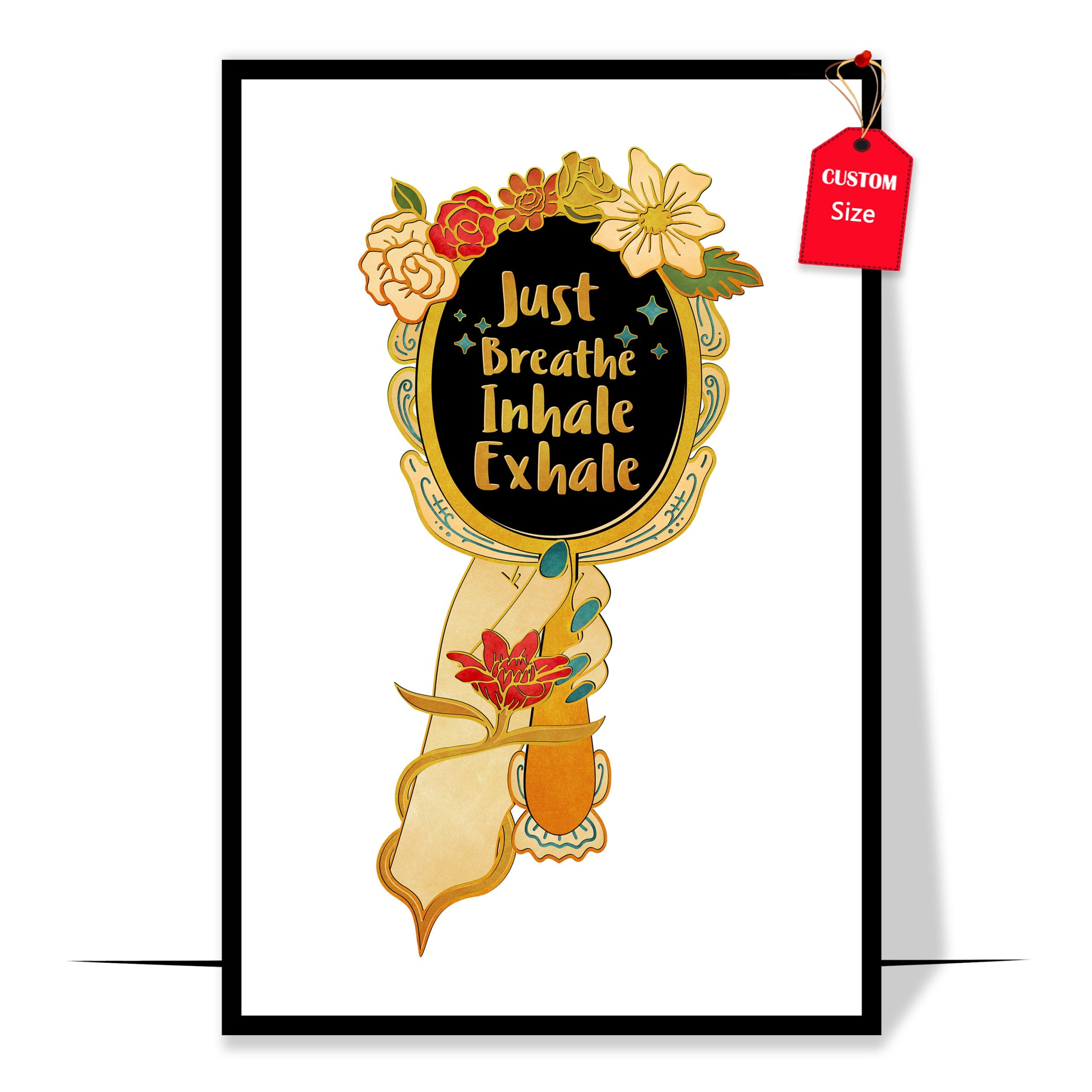 LOLUIS Inhale Joy Exhale Worry Poster, Positive Affirmation Poster ...