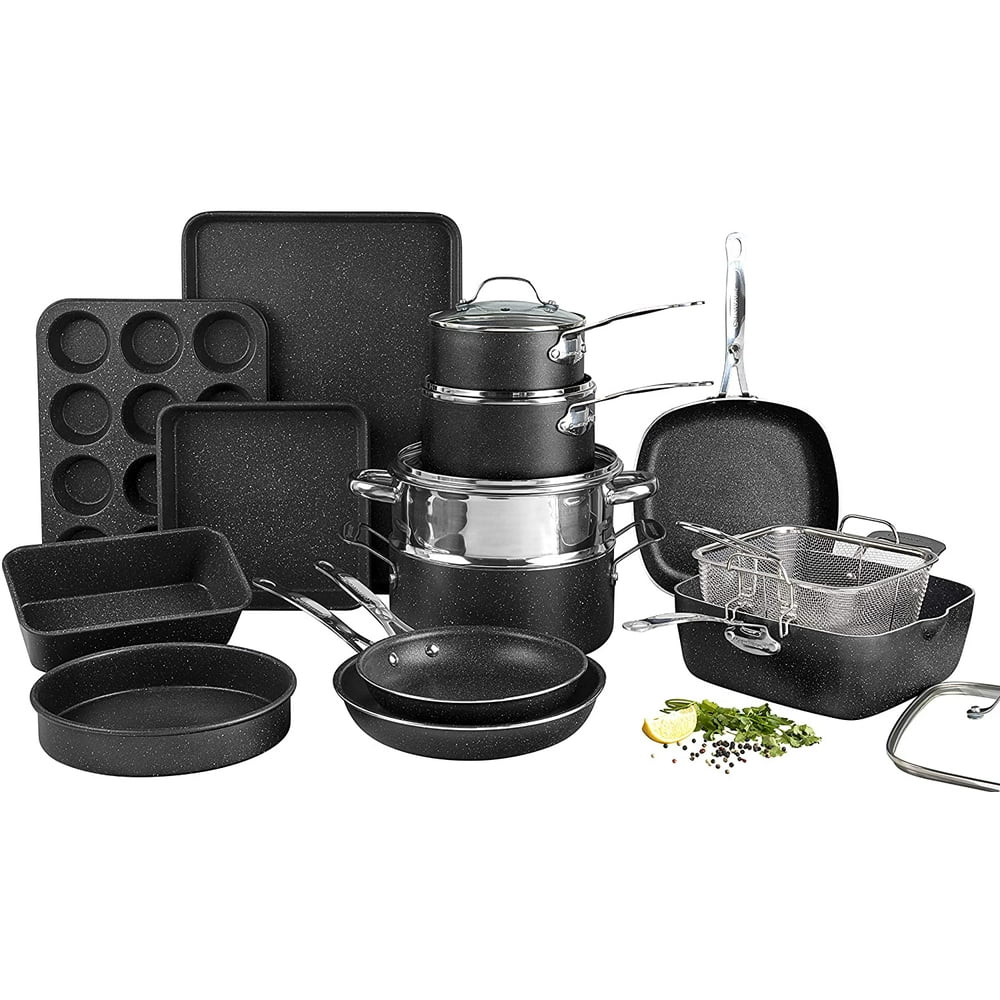 Granite Stone Pots and Pans Set, 20 Piece Complete Cookware + Bakeware ...