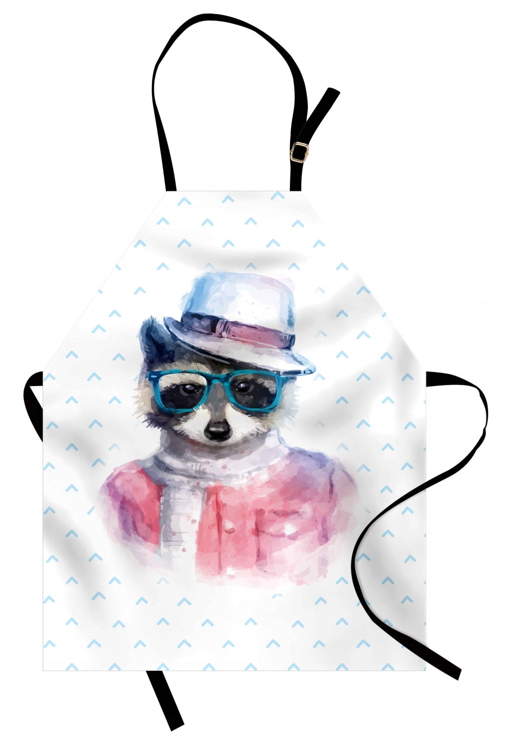 Funny Apron Retro Hipster Funky Raccoon with Sunglasses Hat Pullover ...