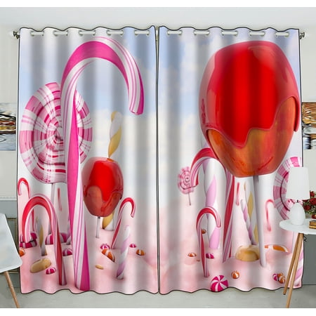 EREHome Candy land Blackout Window Curtain Drapery Panels 52x84 Inch ...