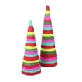 Set of 2 Red and Pink Tiered Cone Christmas Tabletop Decor 16 ...