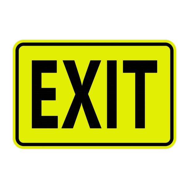 Classic Framed Exit Sign (Yellow / Black) - Small - Walmart.com