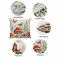 Pillow Covers 24x24 Inch, Mushrooms Linen Pillowcase with Invisible ...