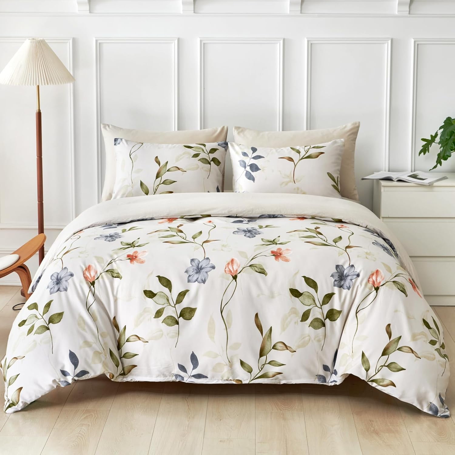 Click here for Siabc-Floral Duvet Cover King  3 Pieces Ultra Soft... prices