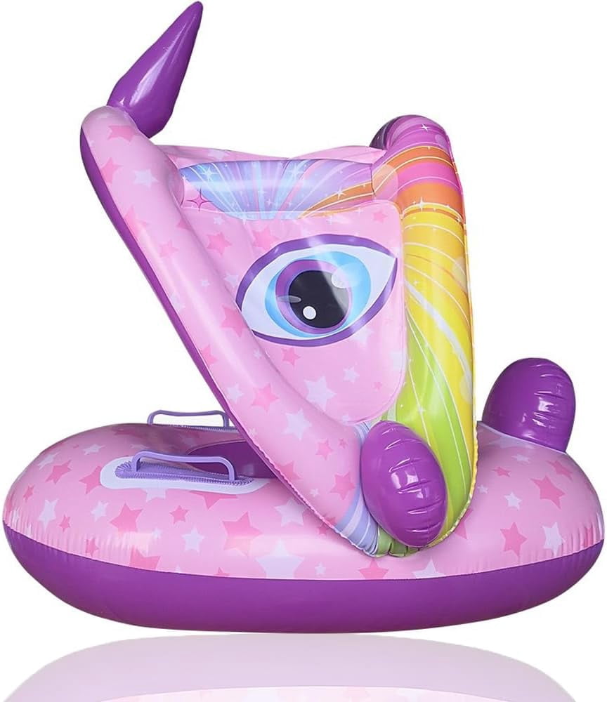 Flotador de piscina para bebés, con parasol extraíble, linda balsa ...