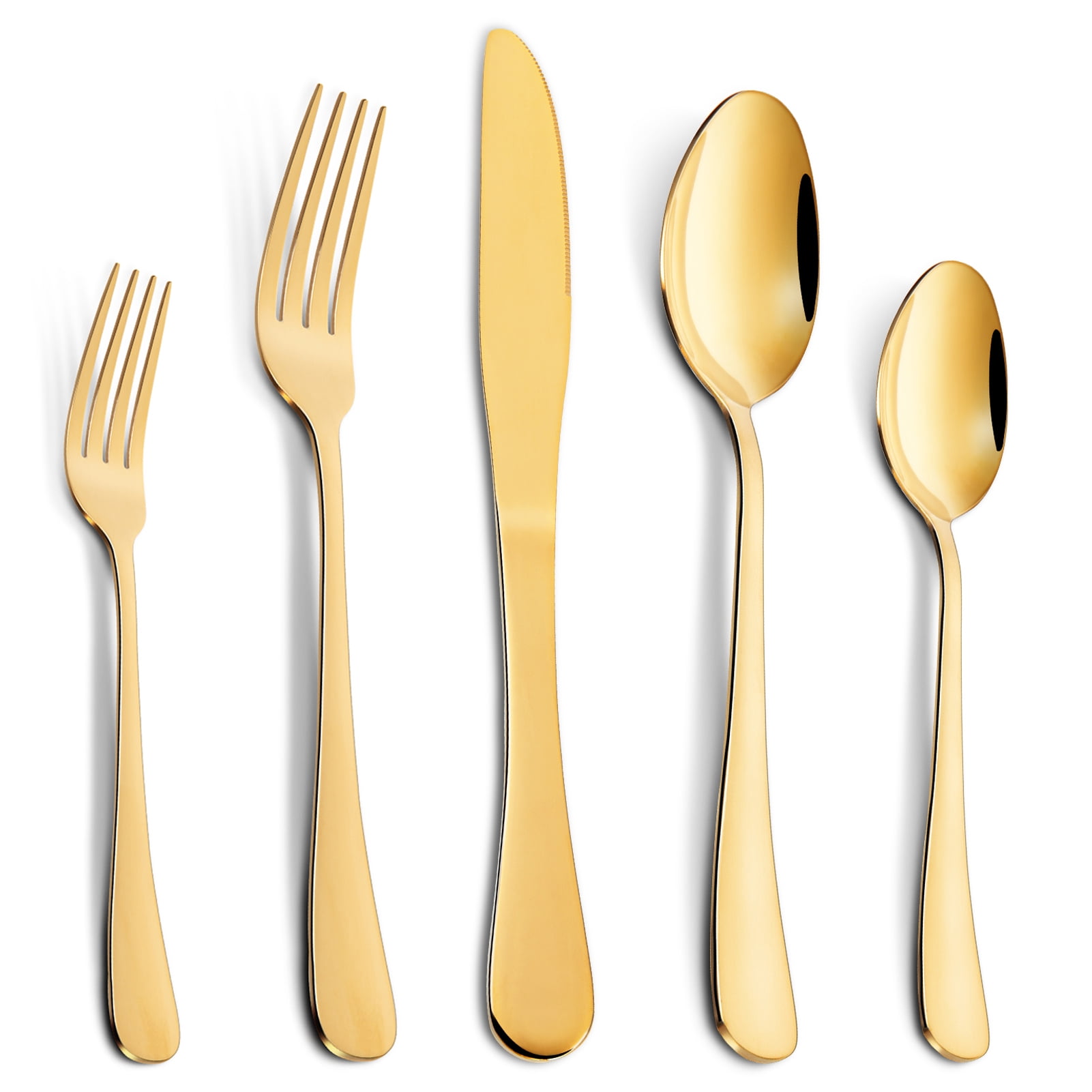 Sangdo Stainless Steel Silverware Set 30pcs Gold Flatware Set Kitchen ...
