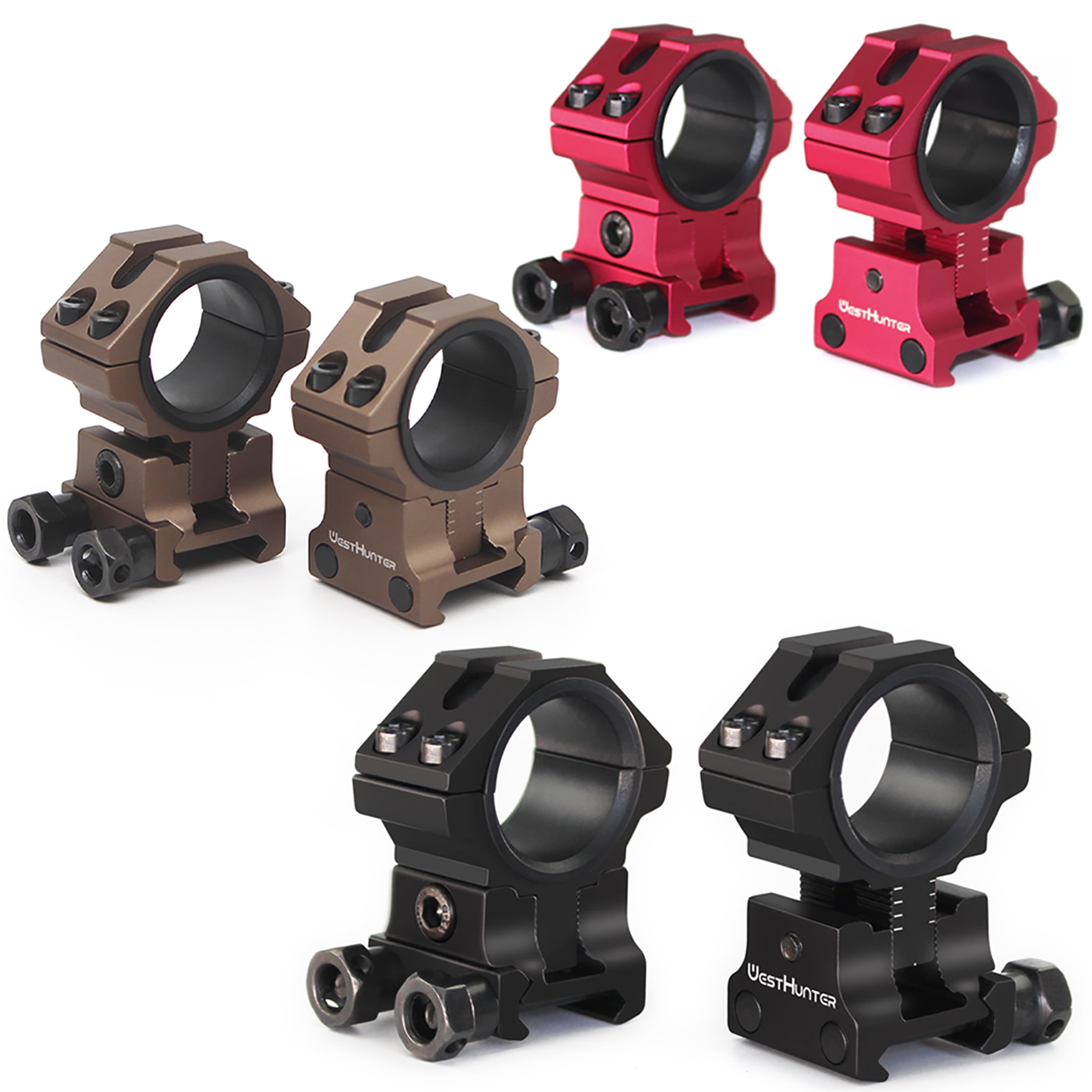 WestHunter WH201 Adjustable Height Picatinny Scope Rings, 1 Inch 30 mm ...