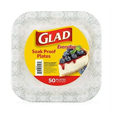 Glad Paper Plates, 8.5", Pink Hydrangea, 50 Ct - Walmart.com