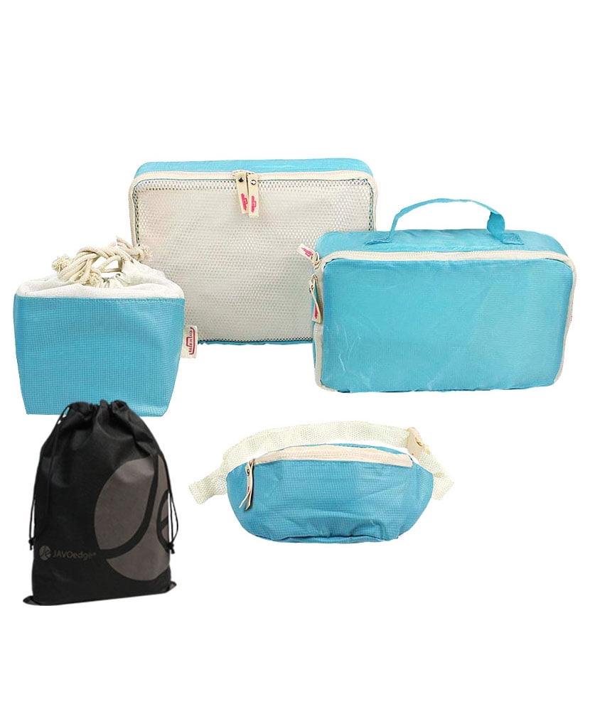 JAVOedge 4 Piece Light Blue Travel Set - Clothing Storage bag ...