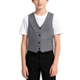 Boys' Formal Suit Vest 5-15Y Solid Color Dress Waistcoat Sleeveless ...