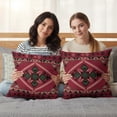 Pink Diamond Center Pillow Covers Set of 2, Ethnic Boho Woven Texture ...