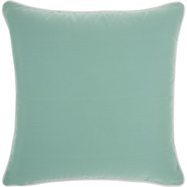 Nourison Outdoor Pillows Color Block Aqua Decorative Throw Pillow , 18 ...