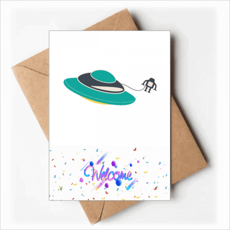 Universe Alien Monster UFO Welcome Back Greeting Cards Envelopes Blank ...