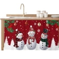 Cabinet Curtain 28''W x 51''L,Christmas Snowman Under Sink Curtain ...