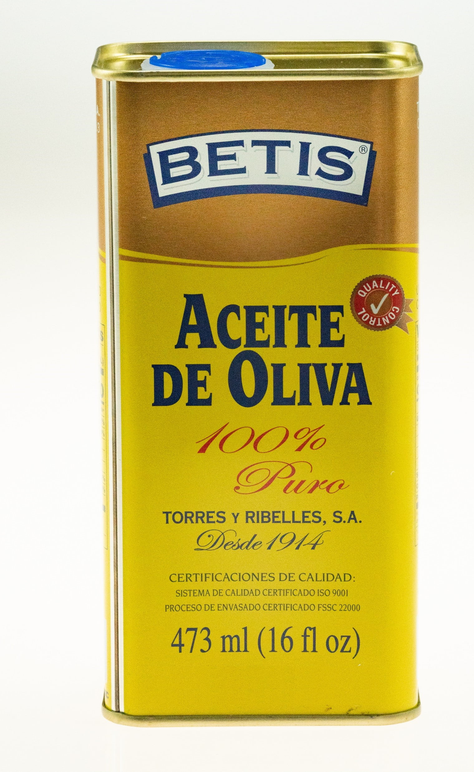 Betis Spanish Organic Pure Olive Oil 16oz, Can - Walmart.com