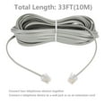 JUJHGRF-33 Feet Telephone Landline Extension Cord Cable Line Wire with ...