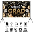 Black and Gold Congrats Grad Backdrop Class of 2026 Graduation ...