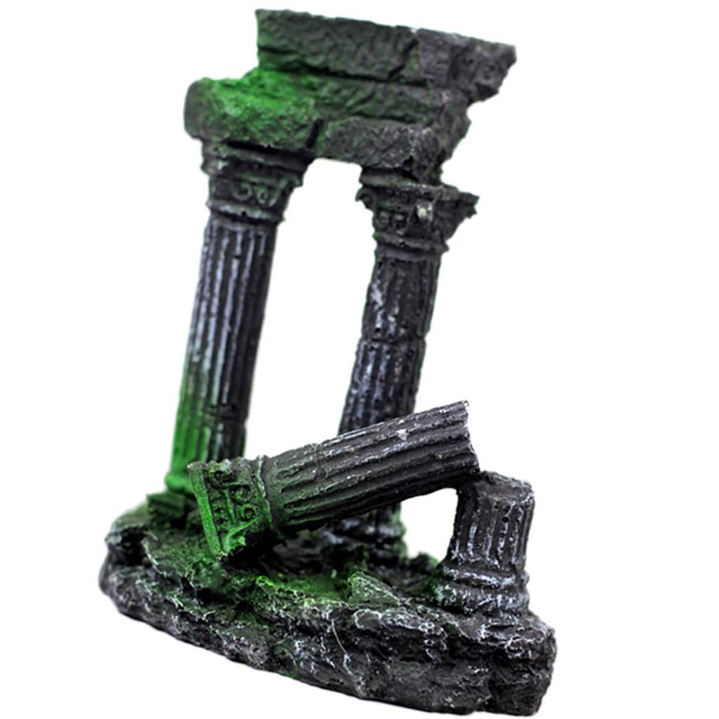 Fake Resin Roman Stone Pillar Column Aquarium Fish Tank Ornament Deco ...