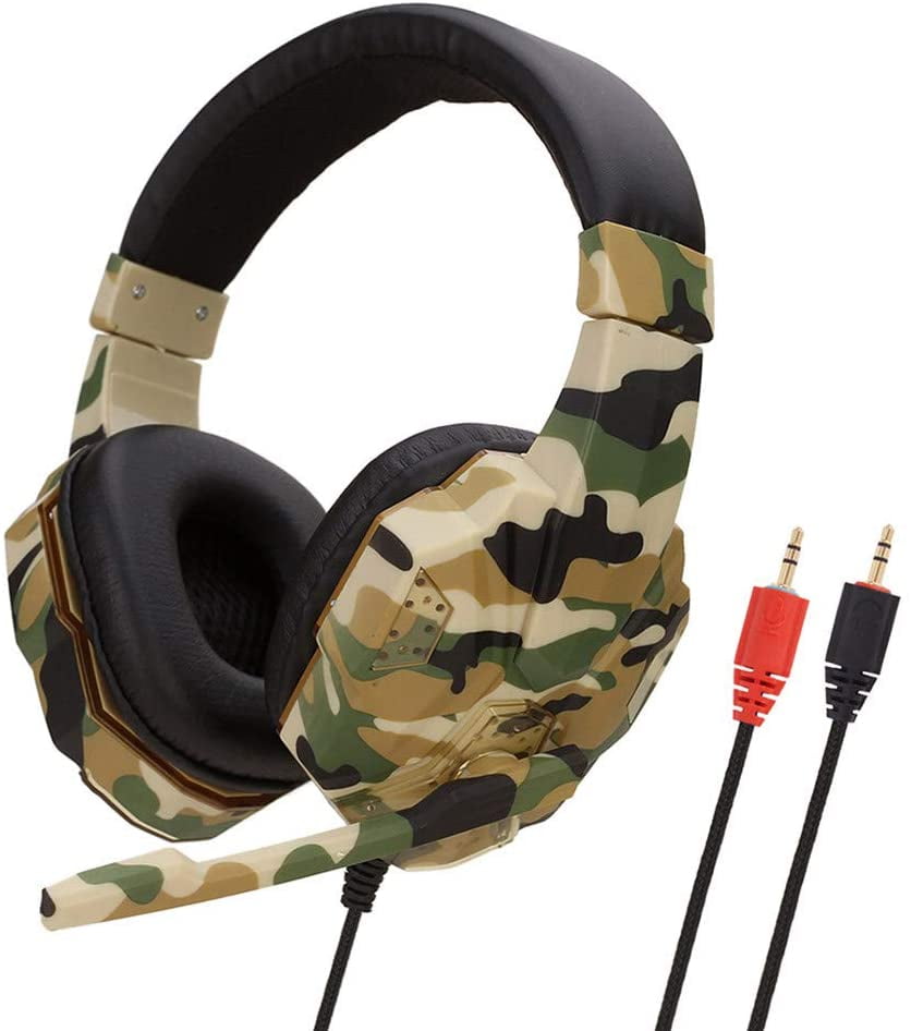 ATTOEATTOE Gaming Headset, Camouflage Look Design, Stereo Surround ...