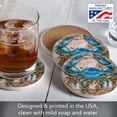 Thirstystone "Blue Crab" Round 4-Pack Absorbent Stone Coasters ...