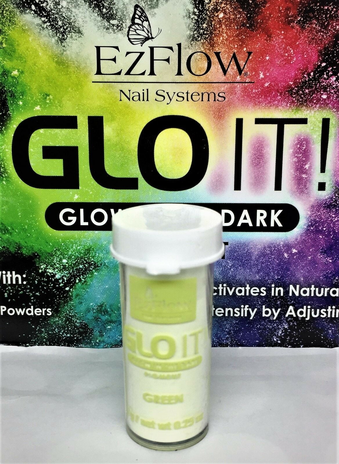 EzFlow Nail Systems GLO IT! Glow in the Dark Pigments-Green 7g/0.25 oz ...
