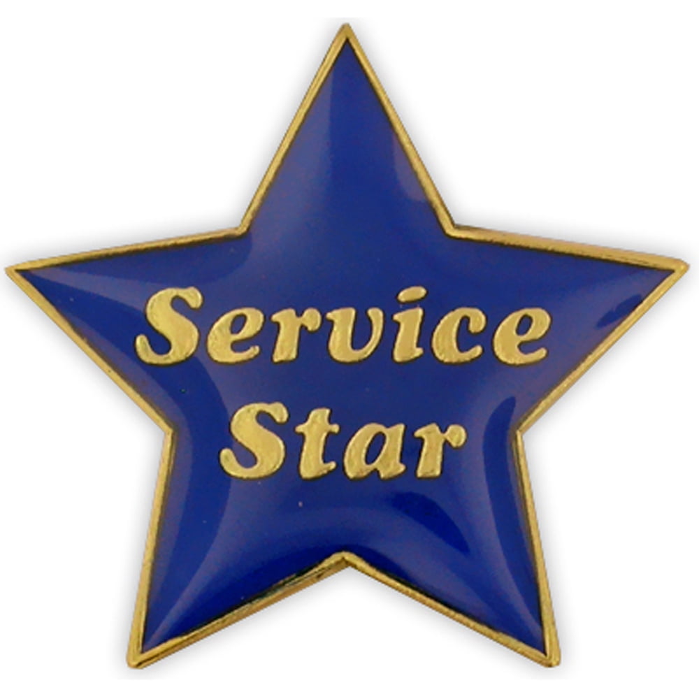 PinMart's Service Star Blue and Gold Customer Service Lapel Pin ...