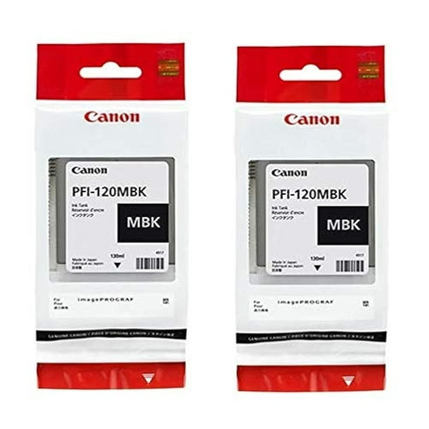 Tanques de tinta Canon PFI-120MBK, pigmento negro mate, 130 ml (x2) | Bodega Aurrera en línea