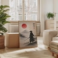 Affixzi Japanese Wall Art – Samurai Warrior Art, Red Sun and Mount Fuji ...