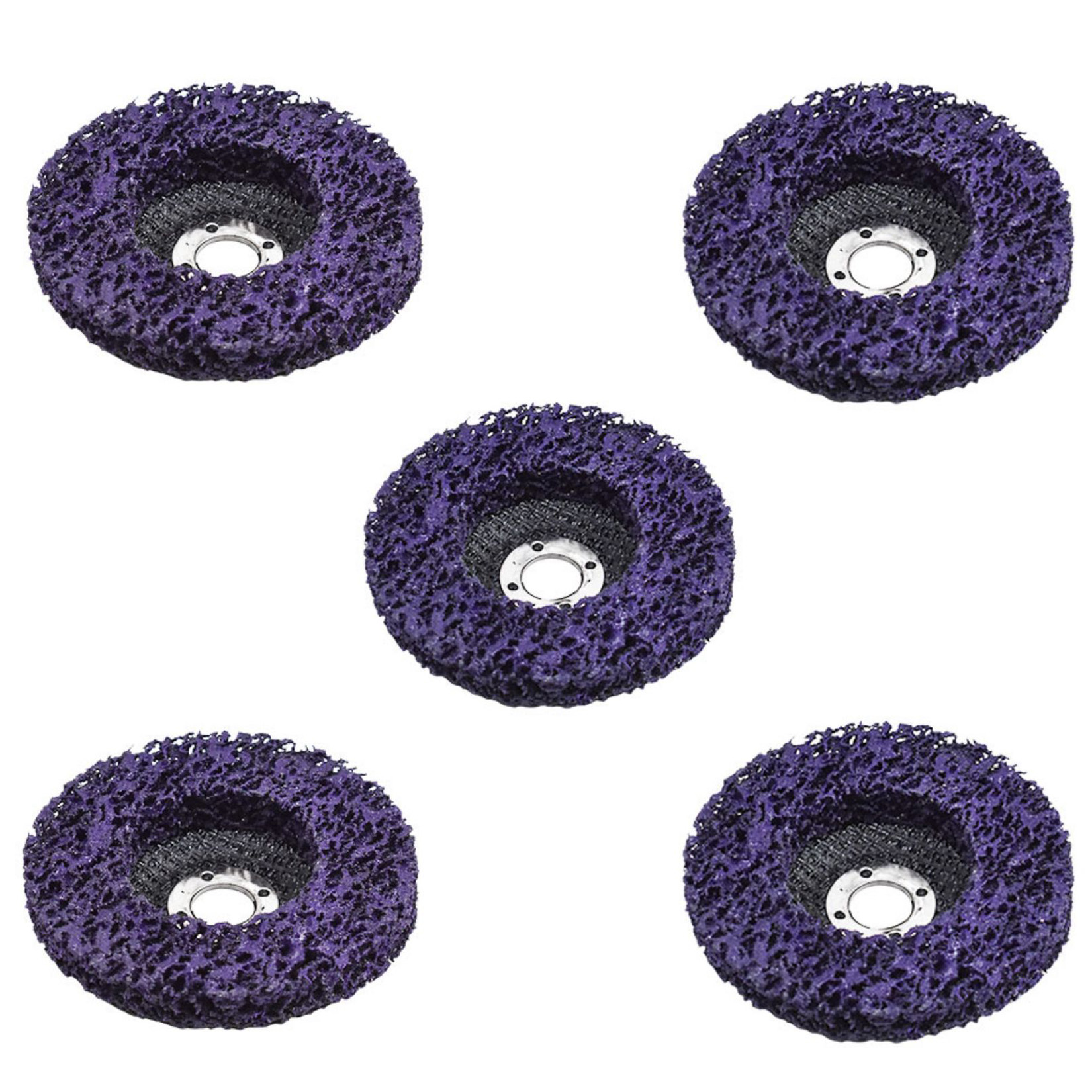 5 Pcs Poly Strip Disc Wheel 4 x 5/8 inch Paint Rust Oxidation Removal ...