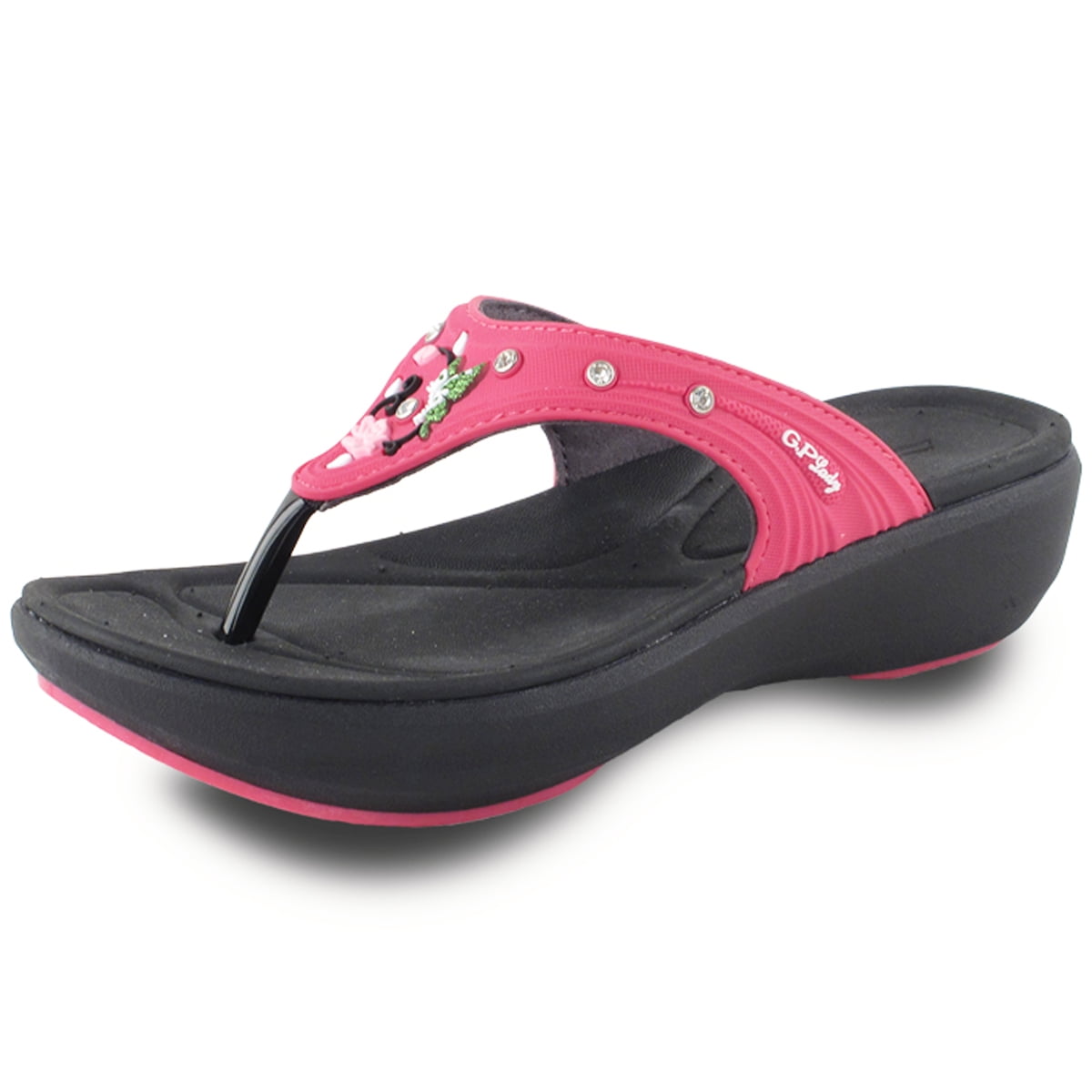 GP Memory Foam Flatform Flip-Flop Sandals: 7530 Fuchsia, EU36 (US Size ...
