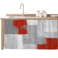 Abstract Art Cabinet Curtains 32" W x 55" L Retro Red Grey Graffiti ...