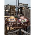 Coffee Time Round Outdoor Tablecloth with Umbrella Hole Gnome Desserts ...