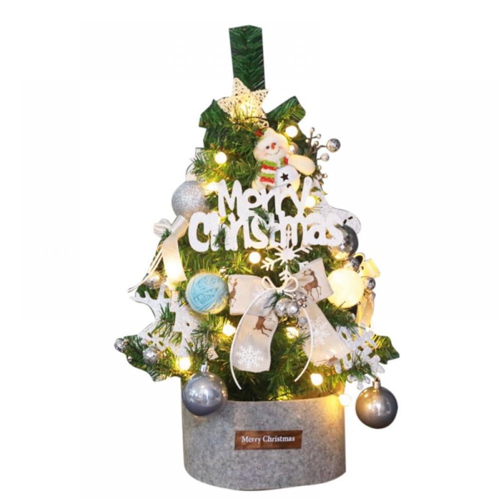 23.6" Tabletop Mini Christmas Tree,LEDs Lighted Xmas Tree, Battery ...