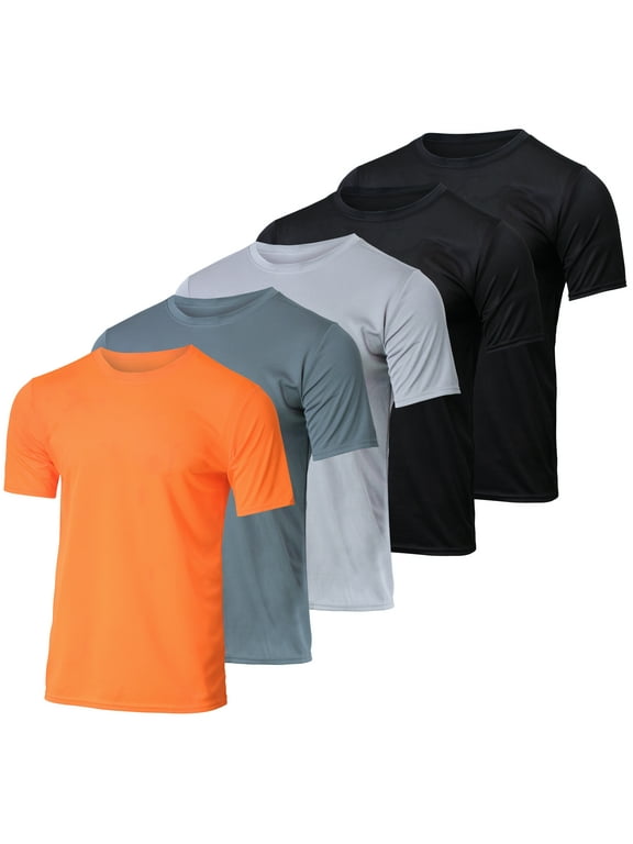 Real Essentials 5 Pack: Women's Dry Fit Tech Stretch Short-Sleeve Crew ...