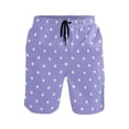 Purple Background White Dots Men's Swim Trunks Beach Shorts Bathing ...