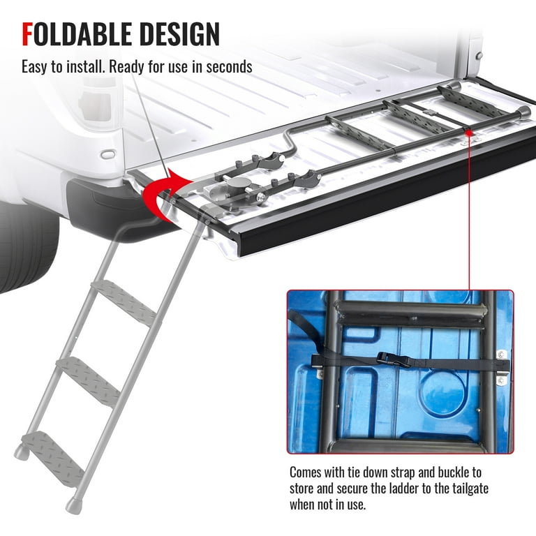 Foldable Pickup Truck Tailgate Ladder Rung Retractable, 60% OFF