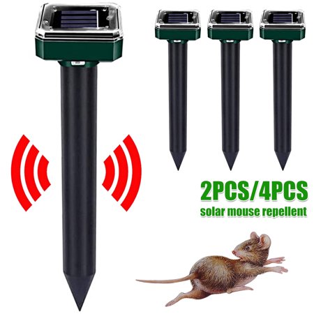 2/4pcs Solar Repellent Stakes Waterproof Sonic Repellent Spikes Outdoor ...