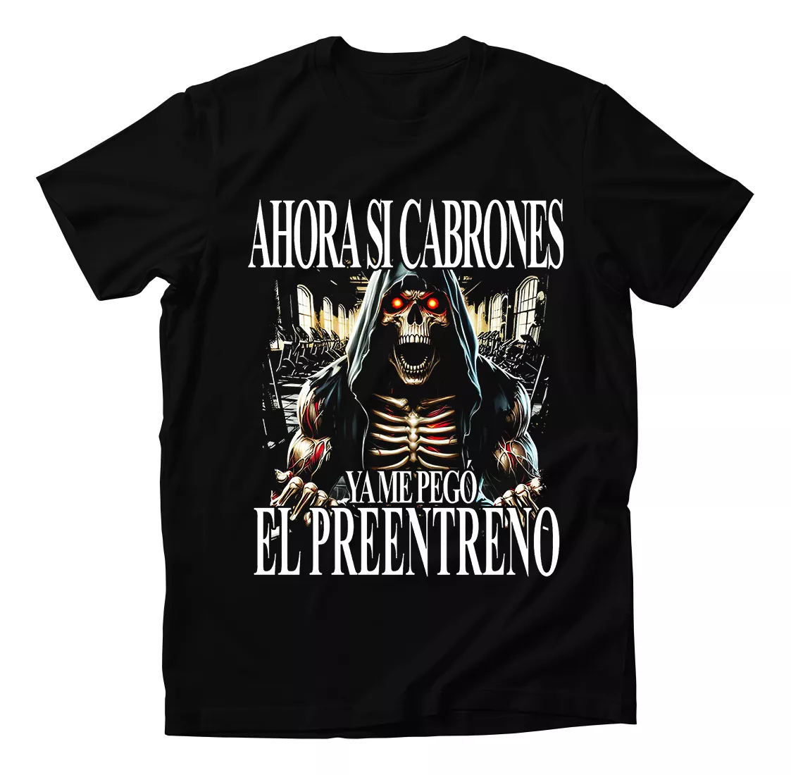 Playera Calaca Gym Meme Me Pego El Pre Entreno Fit Crossfit | Bodega ...