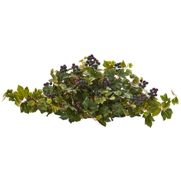 Nearly Natural Green Puff Ivy with Ledge Basket - Pack of 2 - Walmart.com