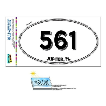 561 - Jupiter, FL - Florida - Oval Area Code Sticker - Walmart.com